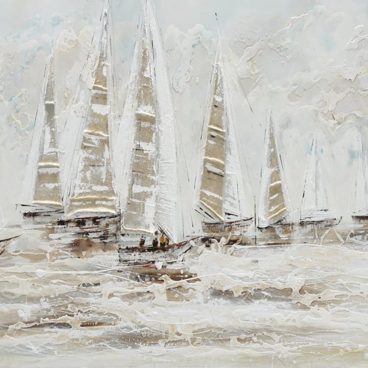 Abstract Schilderij de zeilboten - Online kopen | Kunst voor in huis