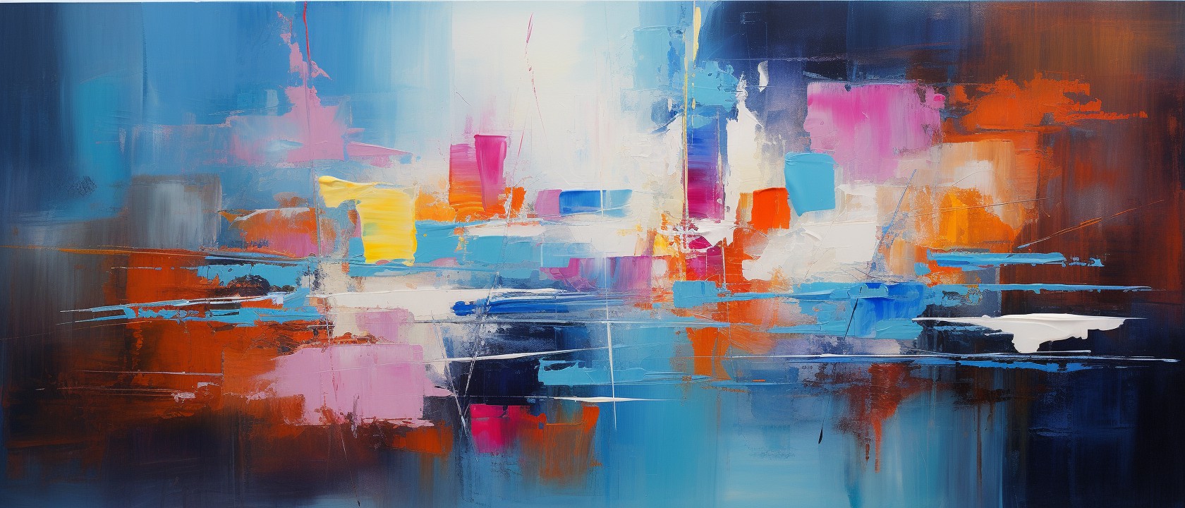 Geometrisch Spectrum: Modern Abstract Olieverf | Kunst voor in huis