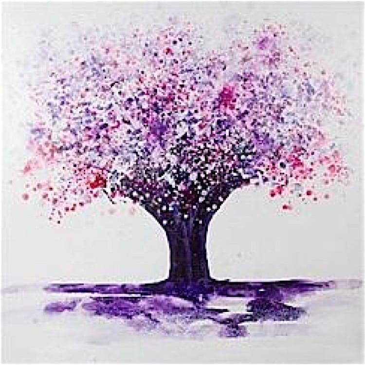 Bloemen Schilderij paars roze boom - Kopen | Kunst voor in huis